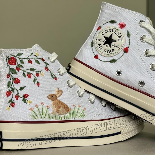 Embroidered Converse - Etsy