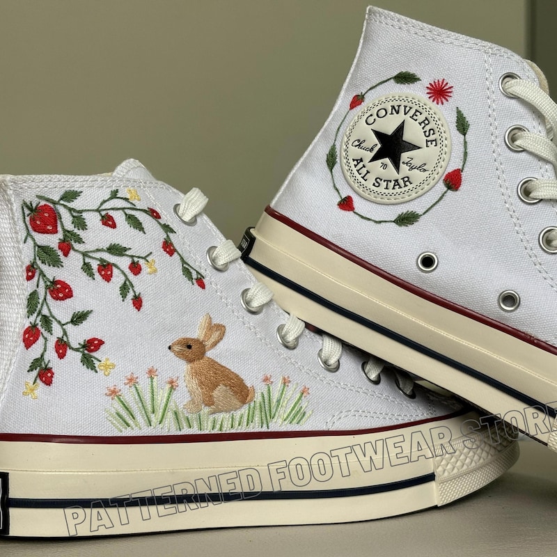 Embroidered Converse - Etsy