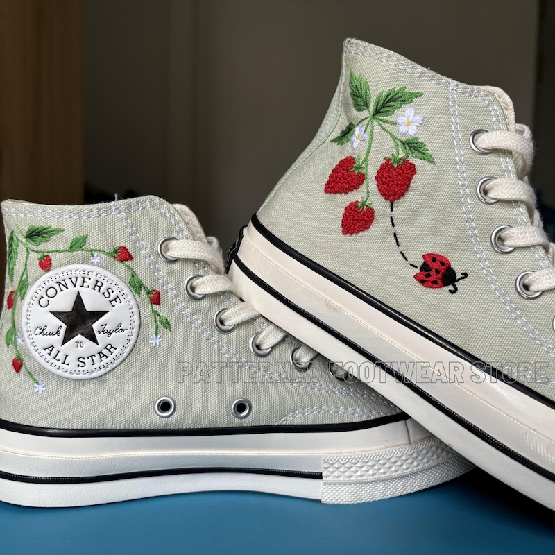 Embroidered Converse - Etsy