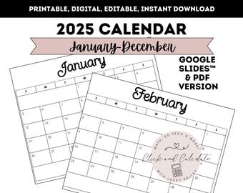 Academic Calendar 24-25 School Year | Editable Google Slides Printable ...