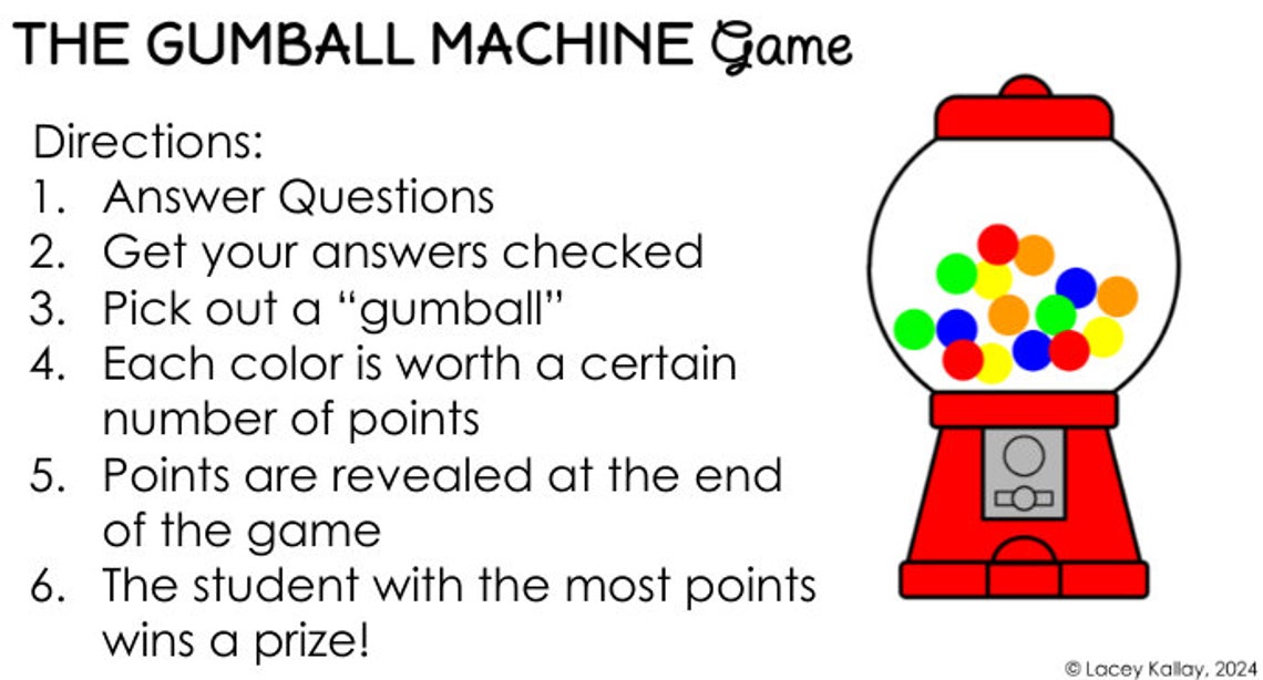 Gamify a Worksheet | Gumball Machine Game | Turn a Worksheet Into a ...
