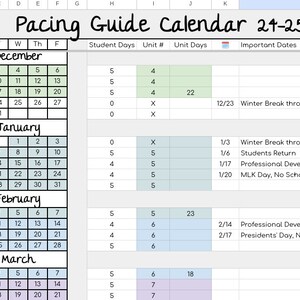 Pacing Guide 24-25 | Editable Digital Calendar | Curriculum Map ...