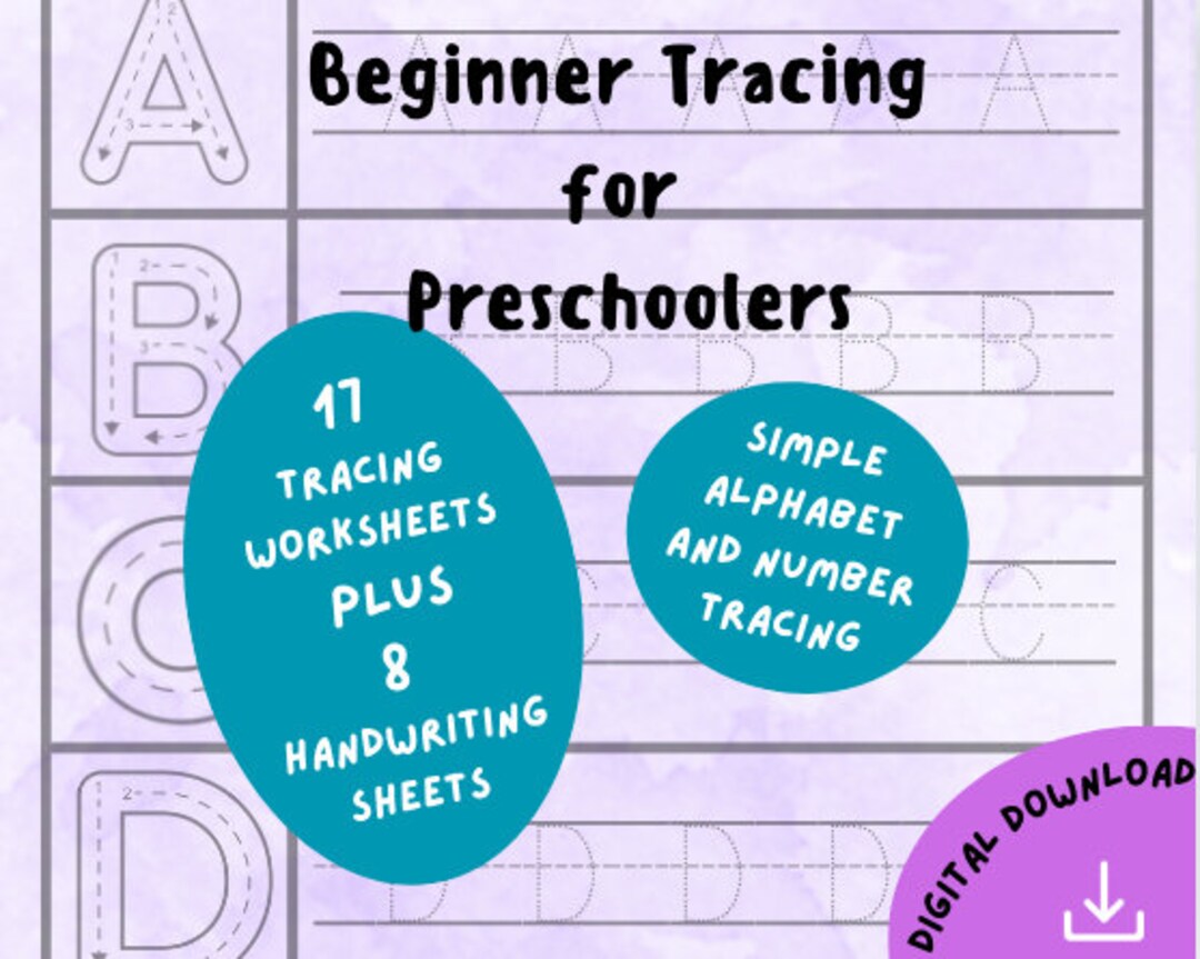 Printable Preschool Tracing Worksheets Alphabet and Number Tracing ...