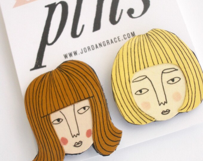 Girly Pins in Yellow & Orange - Etsy