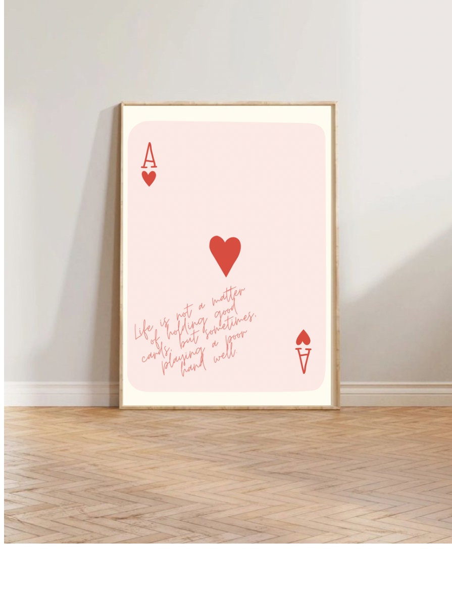 Playing Card Saying Poster - Etsy