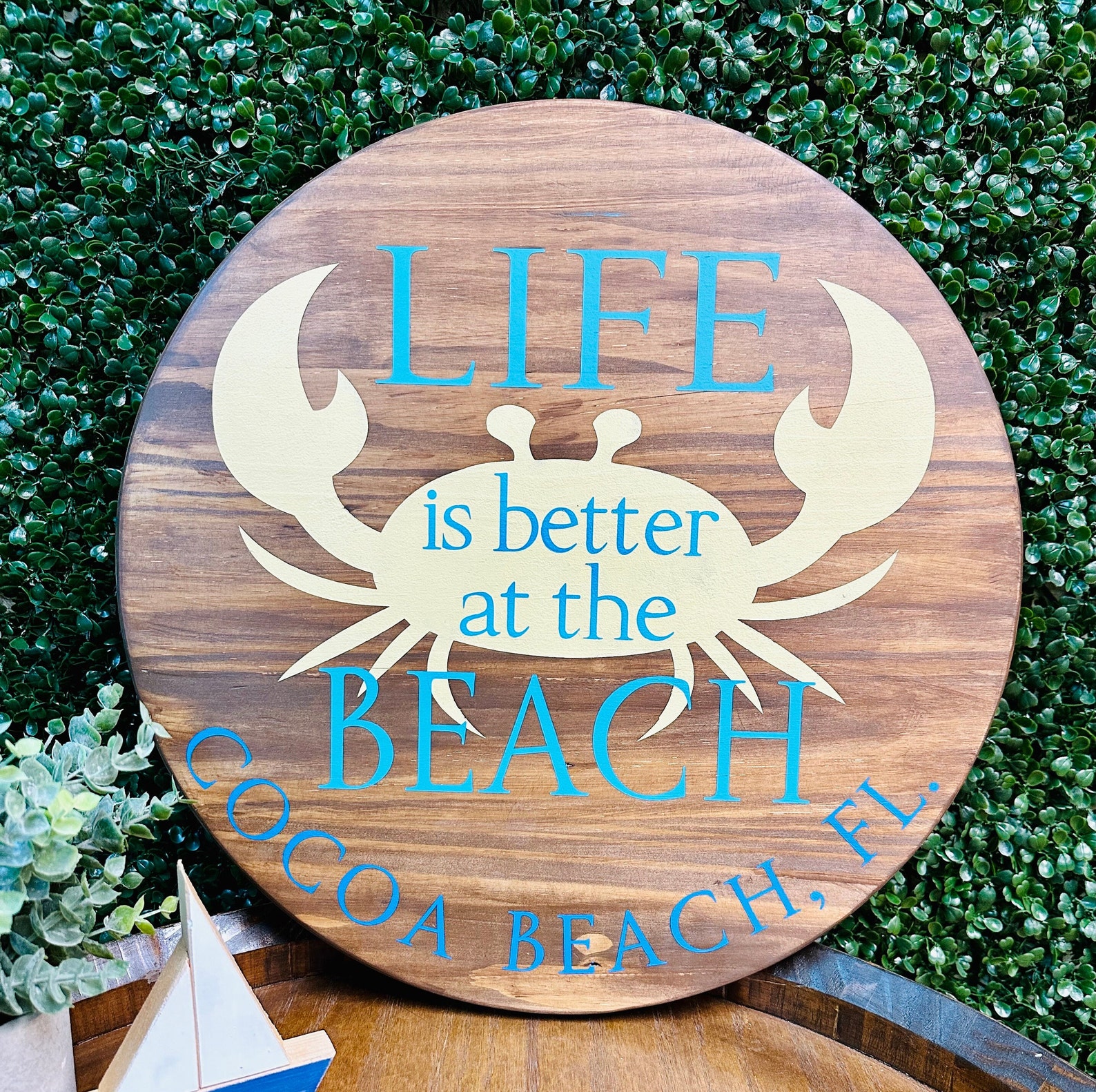 Front Door Sign | Beach | Life is Better | Door Hanger | Housewarming ...