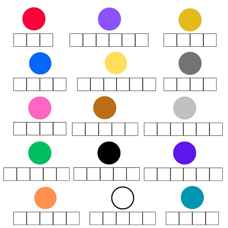 Worksheet Colors. - Etsy