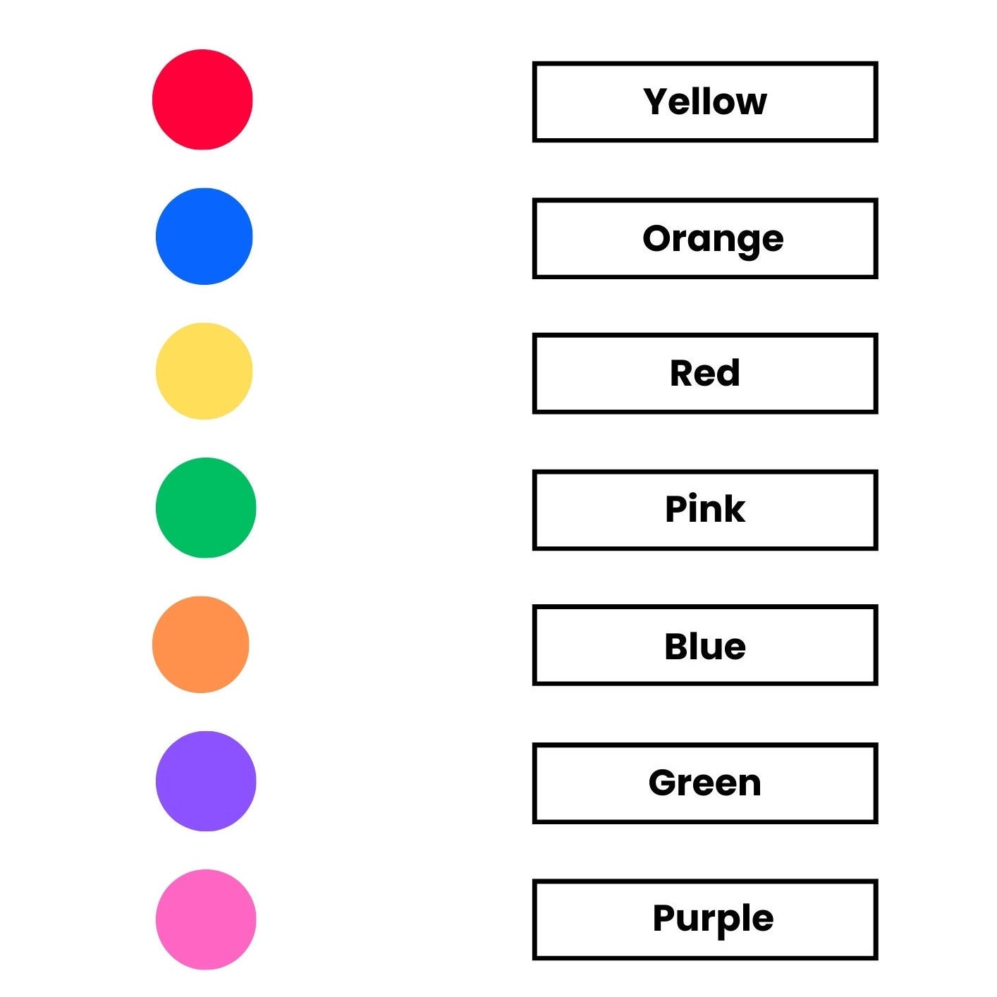 Worksheet Colors. - Etsy