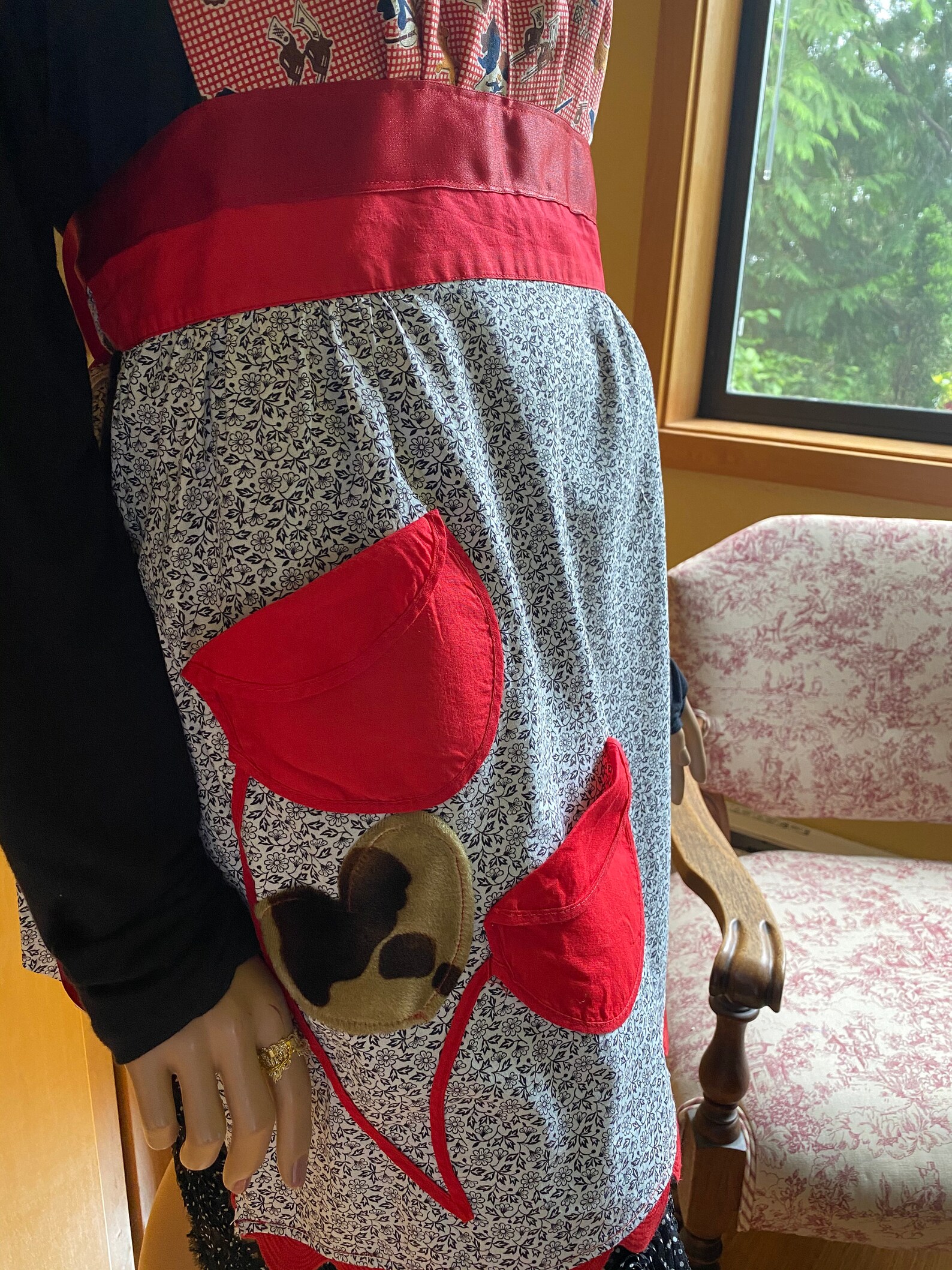 Western Vintage Apron for Women Cowgirl Country Apron Cute Womans Red ...