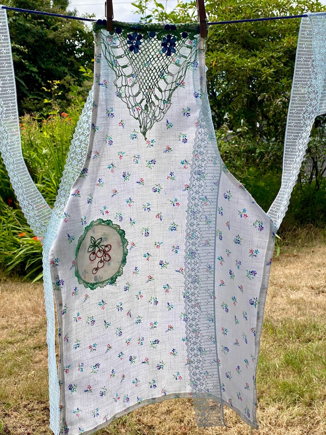 Love Vintage Upcycled Apron Small Womens Bib Apron Cotton Bib Apron for ...