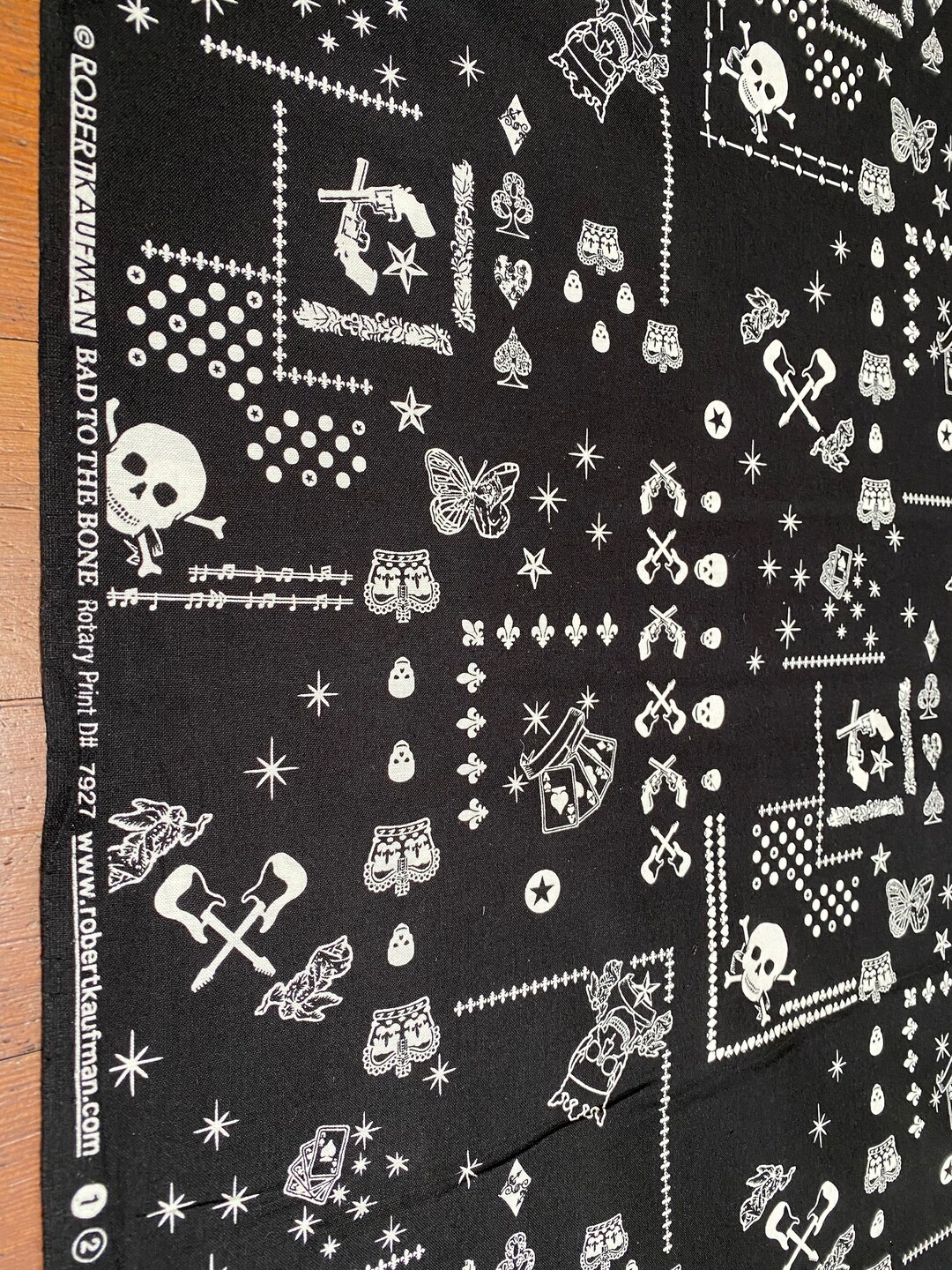 Rockabilly Fabric Bad to the Bone Fabric Retro Fabric Robert Kaufman ...