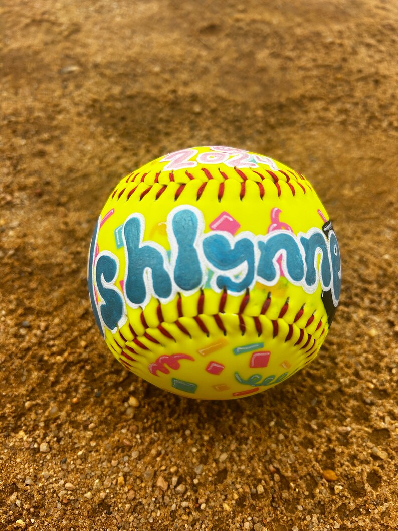 Custom Painted Softball- Graduation - Etsy