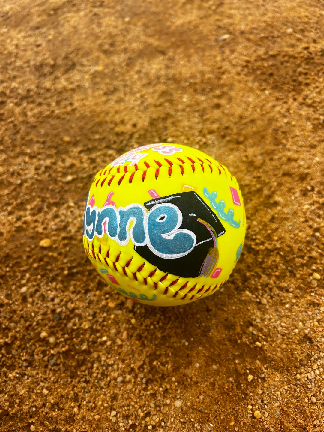 Custom Painted Softball- Graduation - Etsy