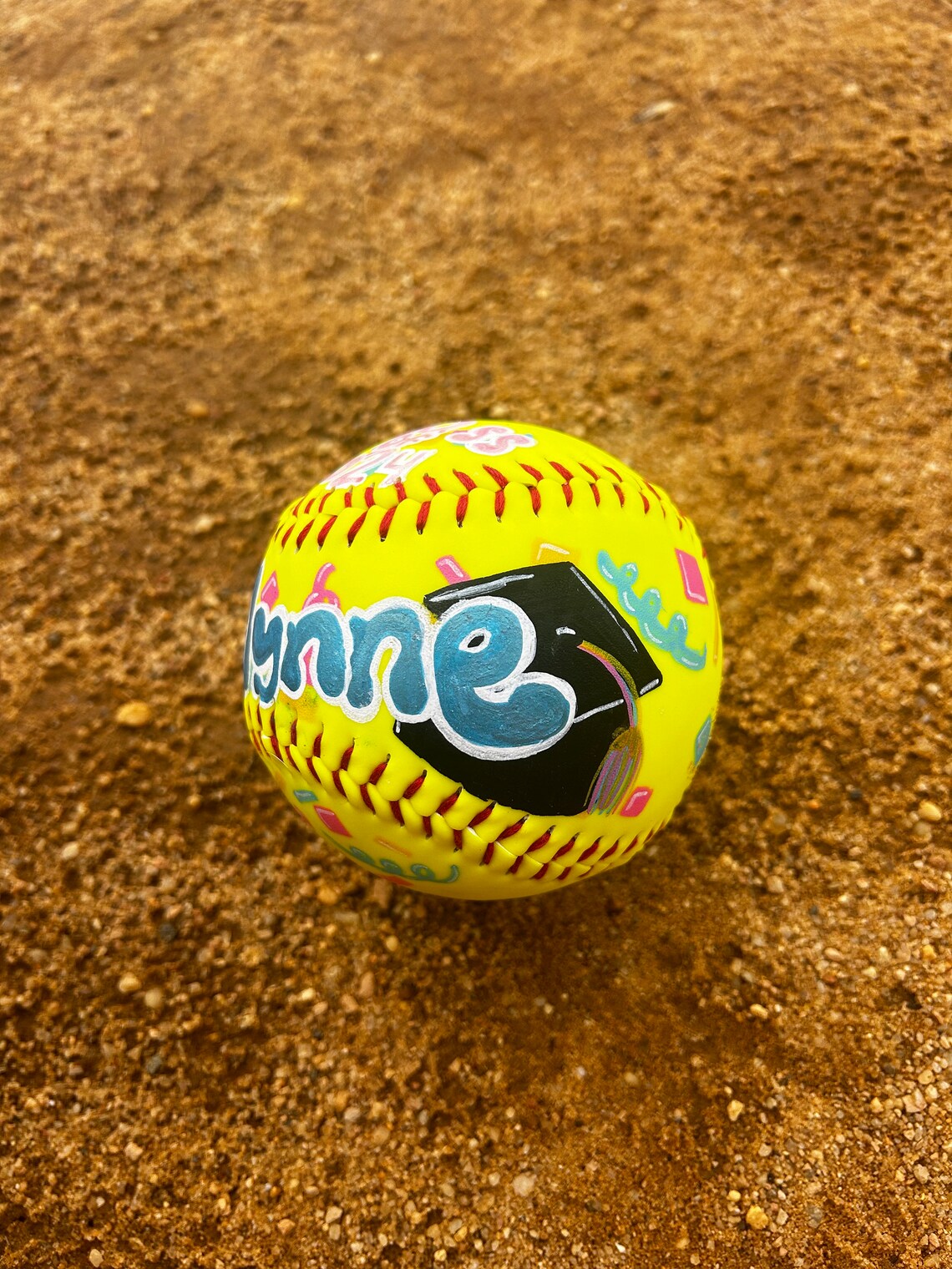 Custom Painted Softball- Graduation - Etsy