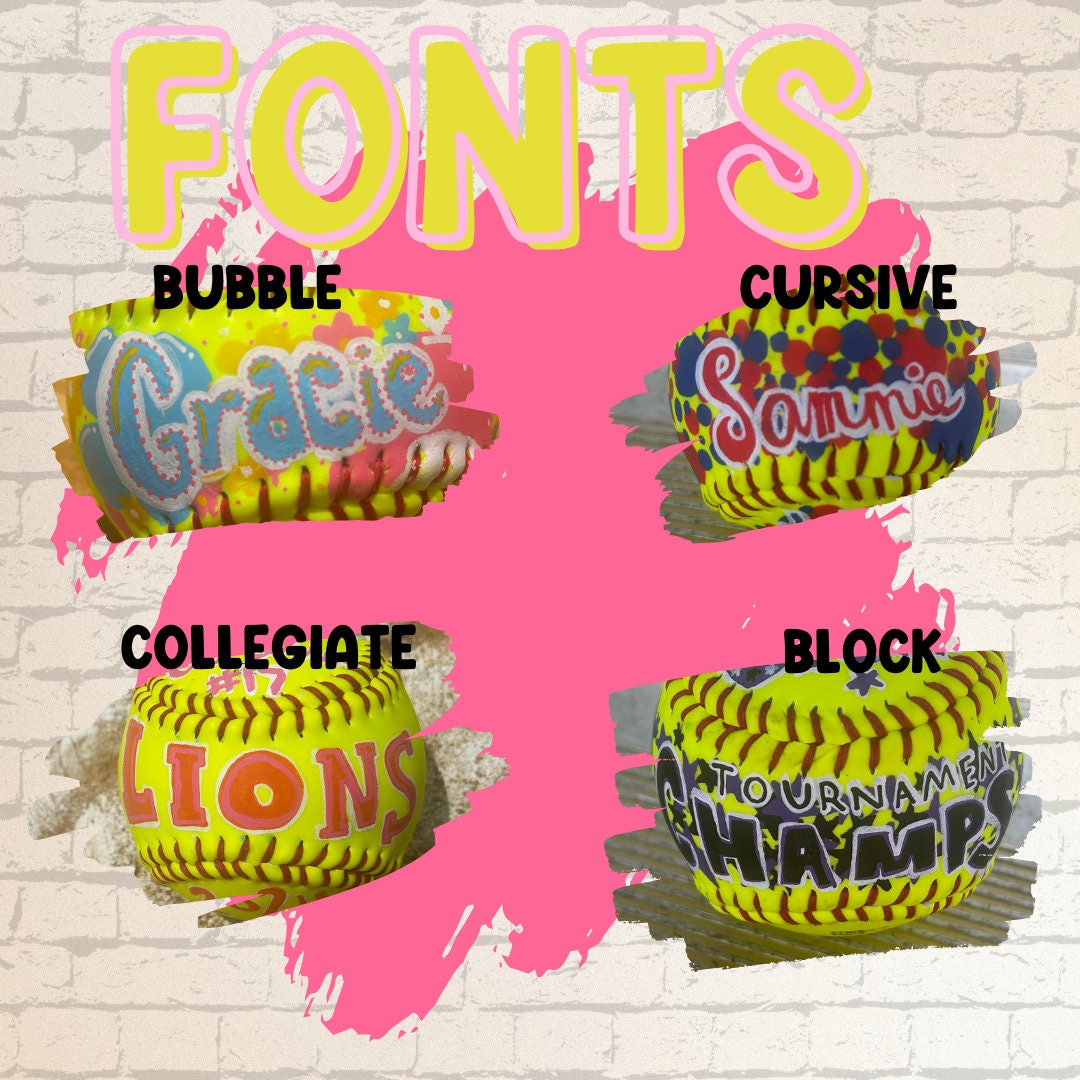 Custom Painted Softball- Simple - Etsy