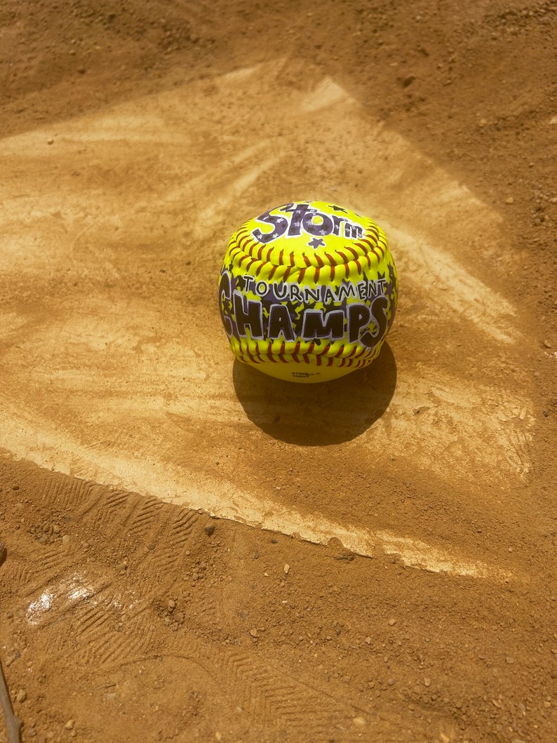 Custom Painted Softball- Star Struck - Etsy