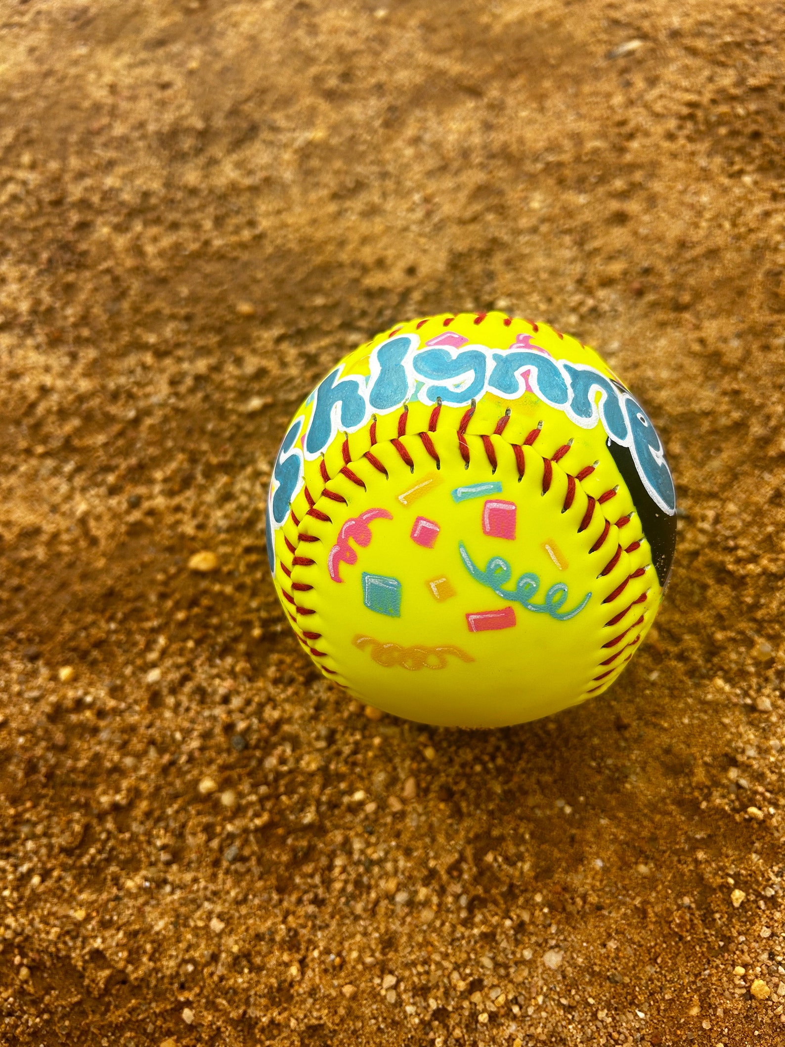 Custom Painted Softball- Graduation - Etsy