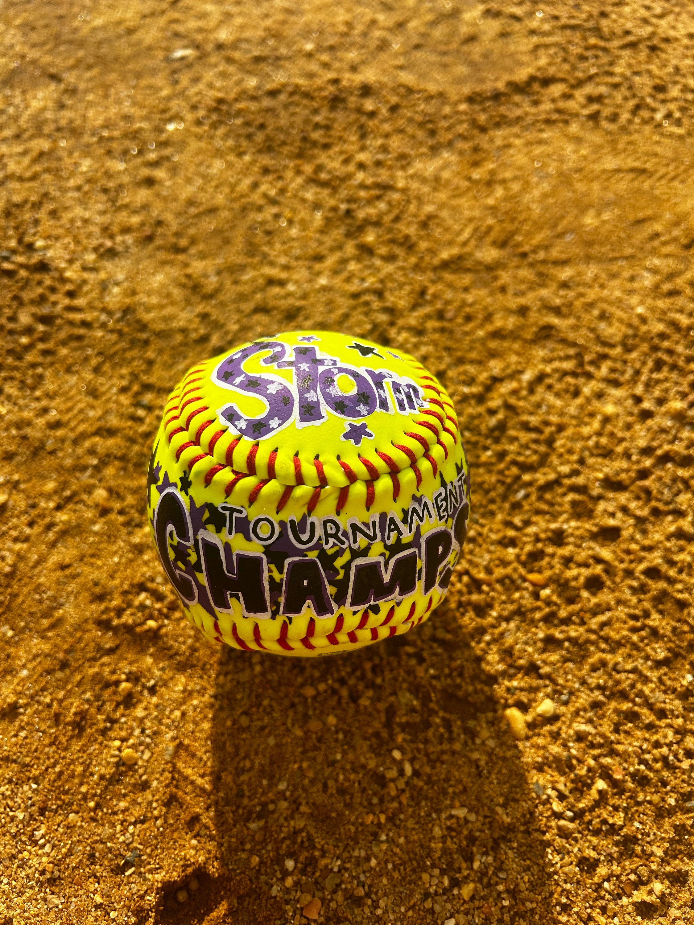 Custom Painted Softball- Star Struck - Etsy