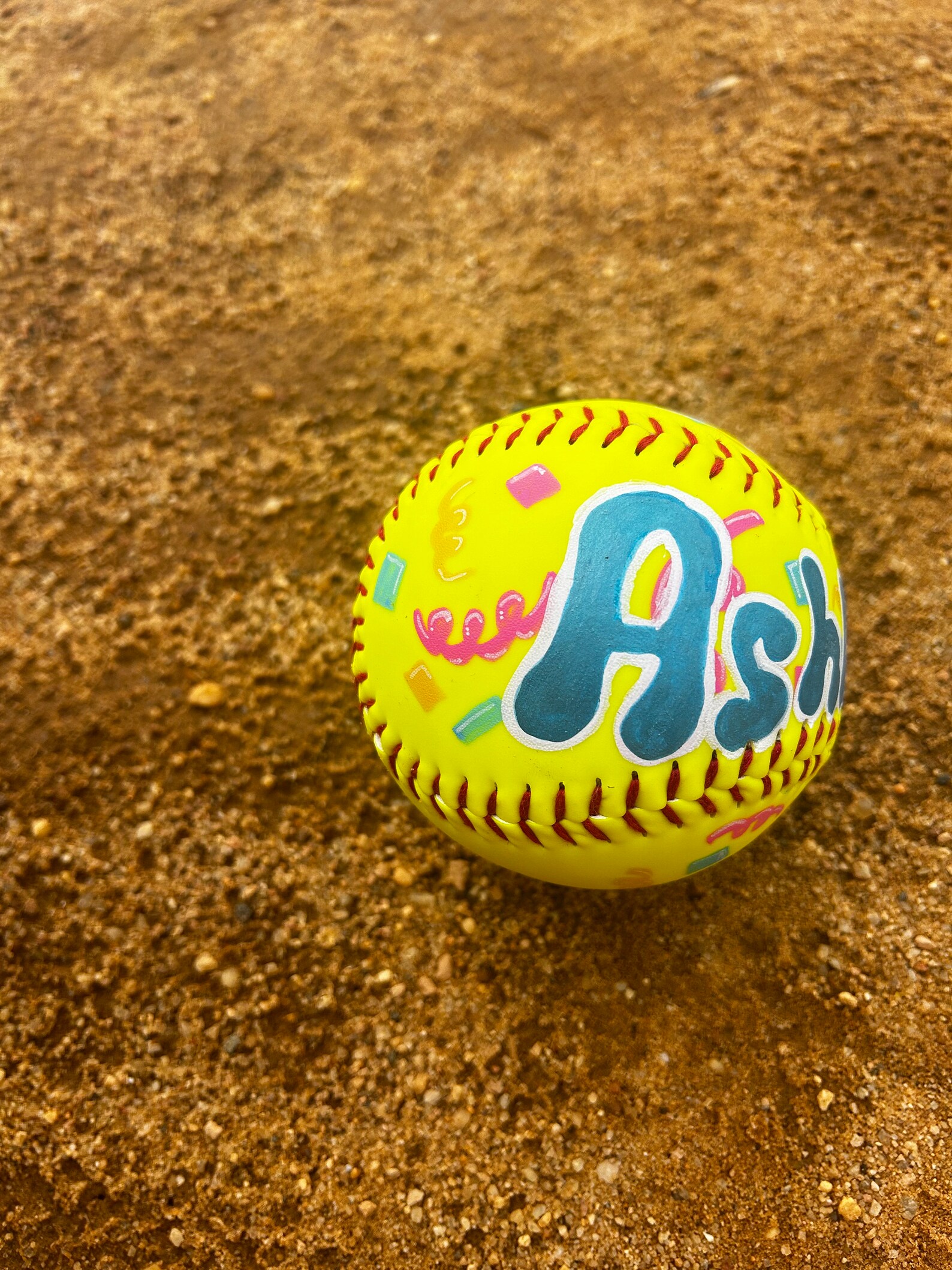Custom Painted Softball- Graduation - Etsy
