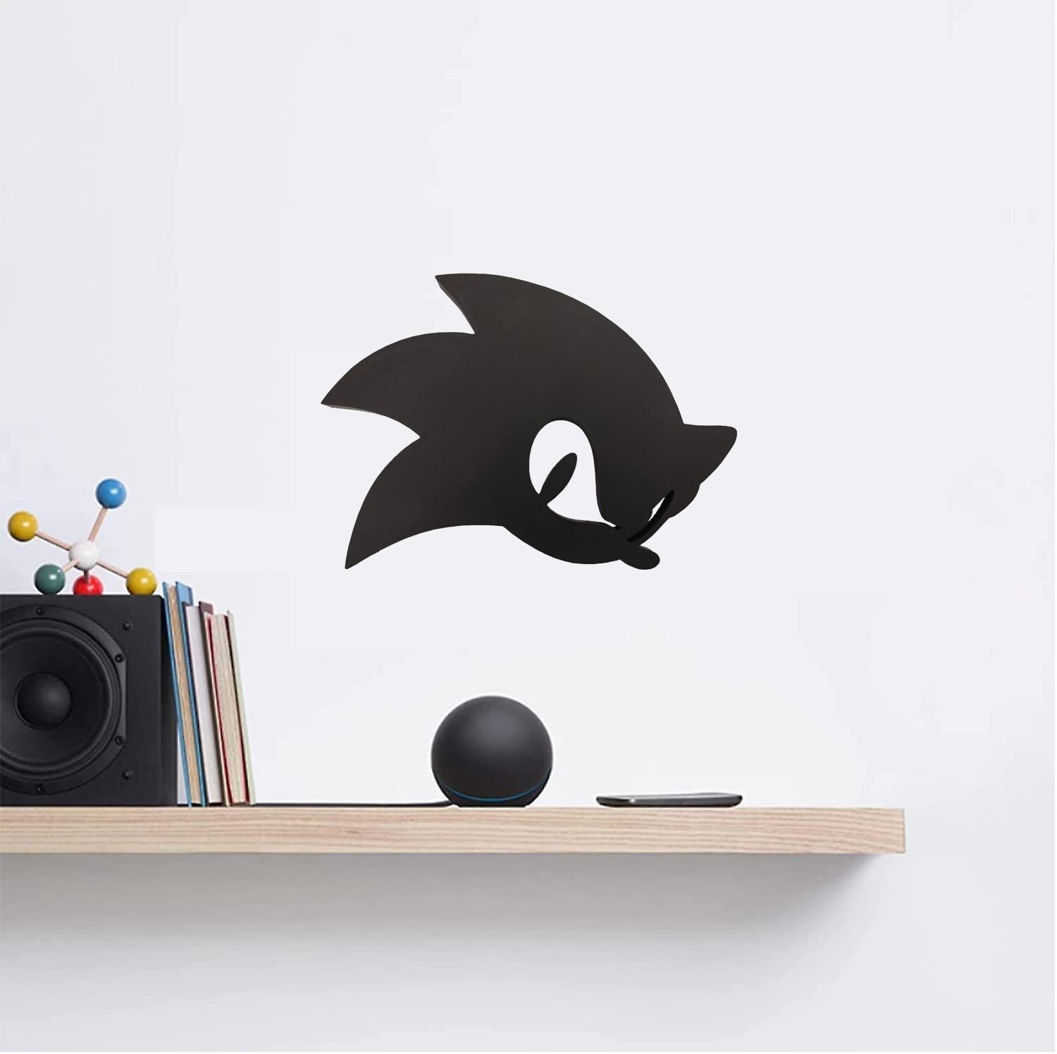 Sonic the Hedgehog Figure, Gaming Decor, Black, Wall Decoration, Gamer ...