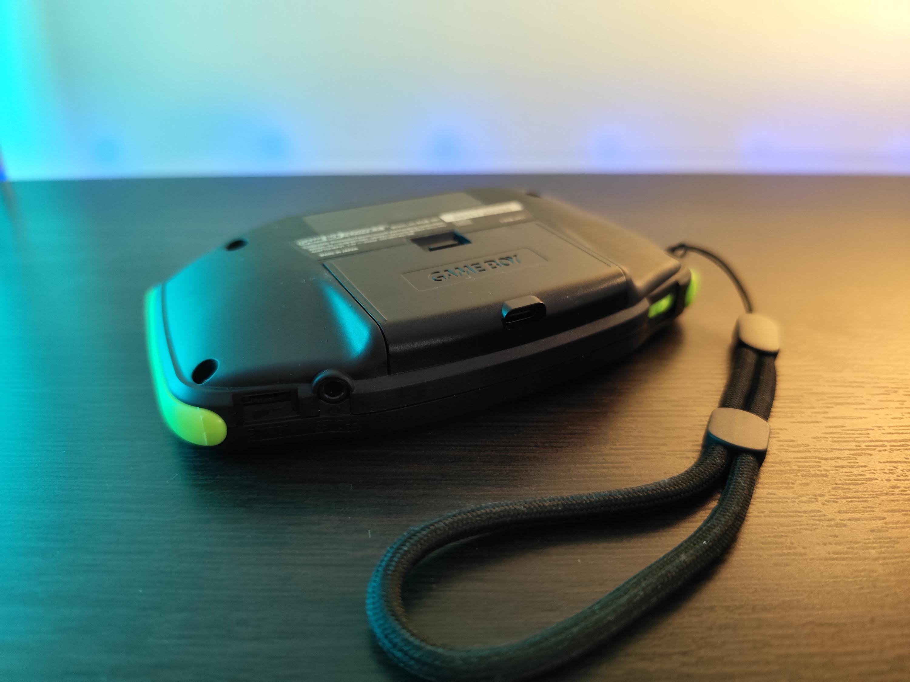 Game Boy Advance Modded, GBA, Black and Green, IPS V5, 2000mah and USB ...