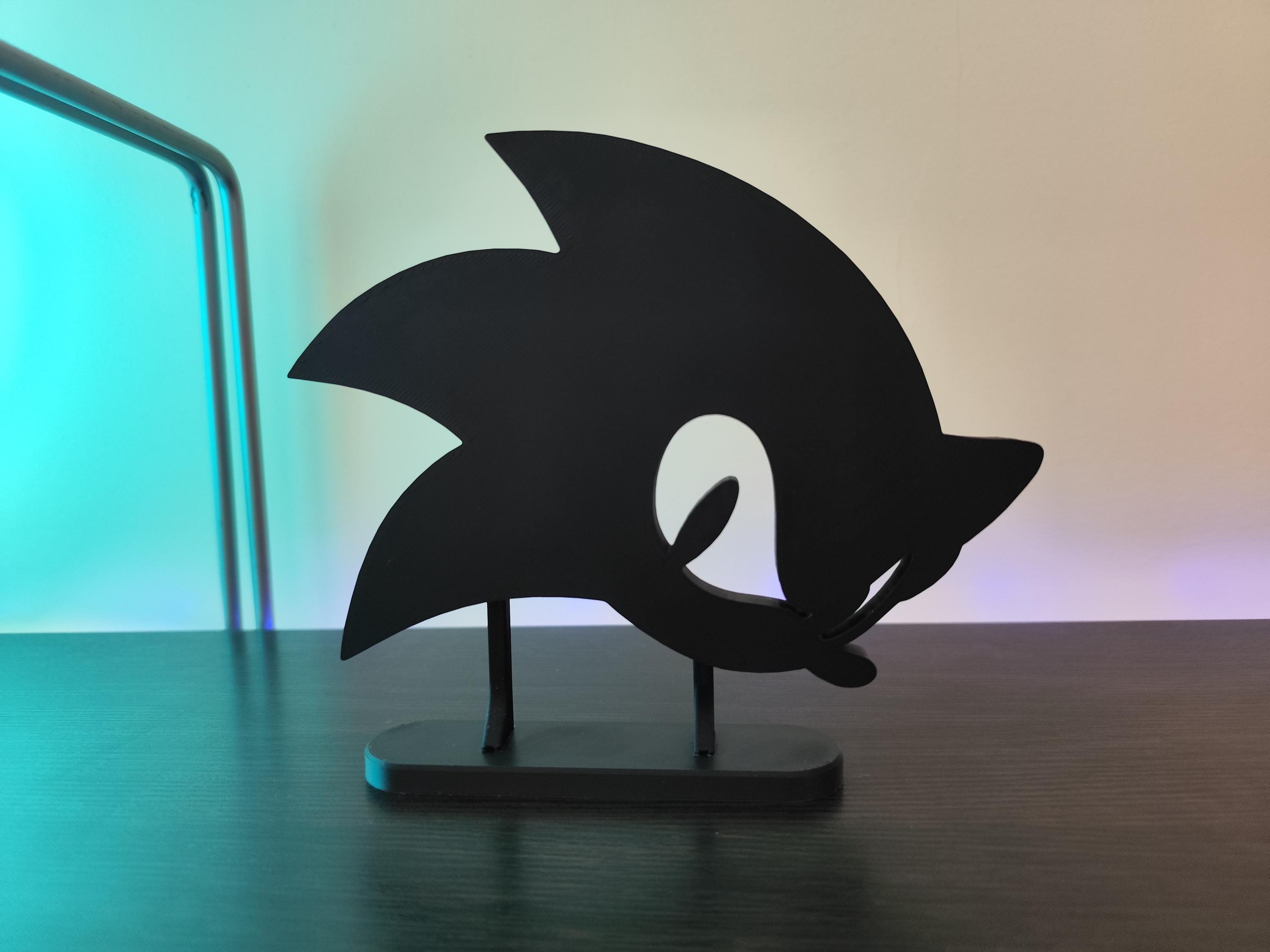 Sonic the Hedgehog Figure, Gaming Decor, Black, Wall Decoration, Gamer ...