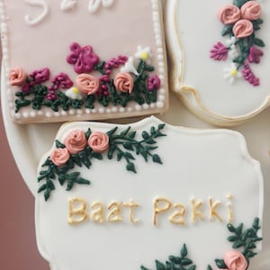 12 Piece Baat Pakki Cookie Set: Personalized Engagement Cookies - Etsy