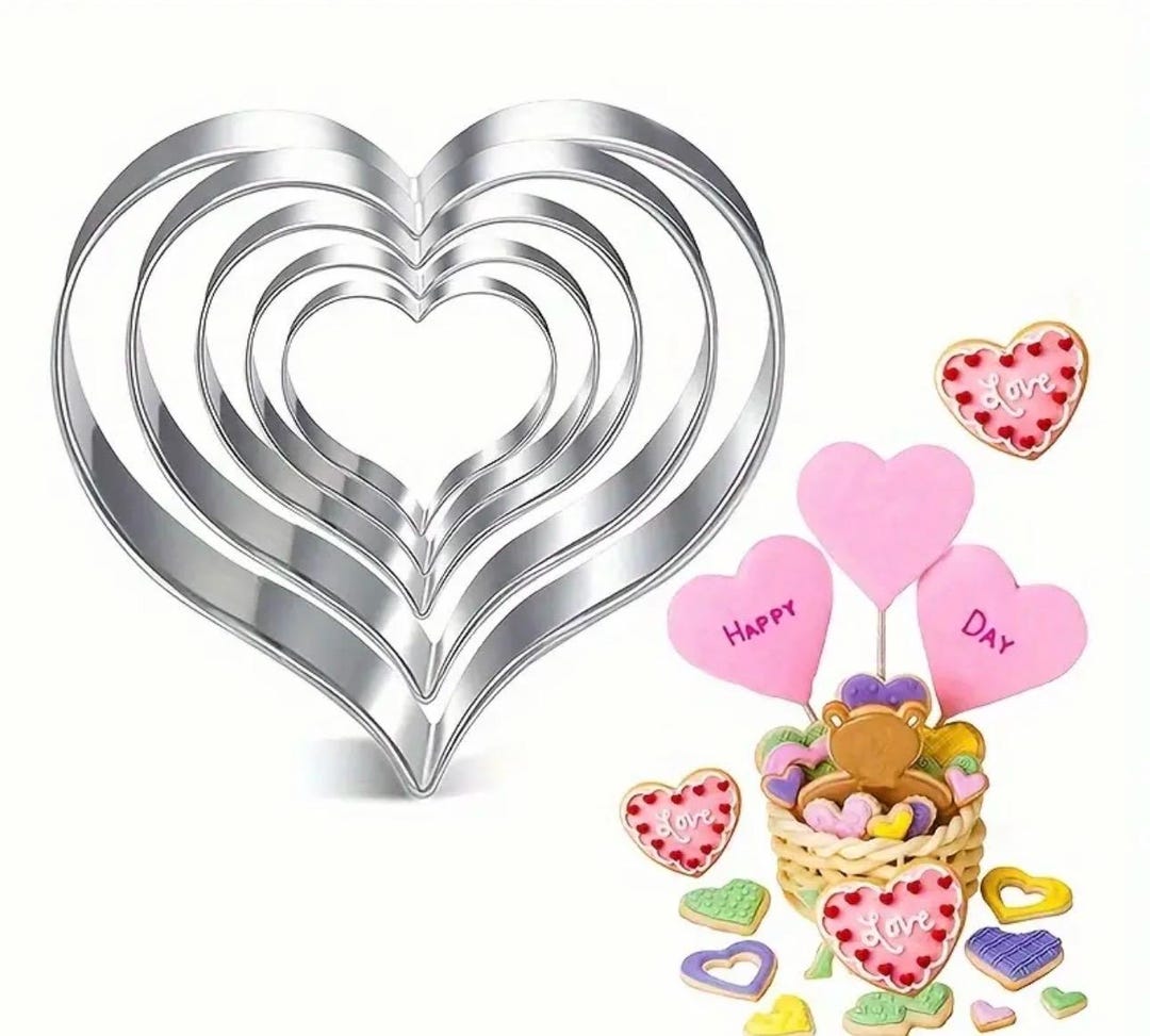 Heart Cookie Cutters Set of 5 - Etsy