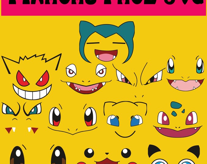 Pikachu Face Svg, Video Game Clipart, Dxf Files, Faces Svg, Pikachu ...