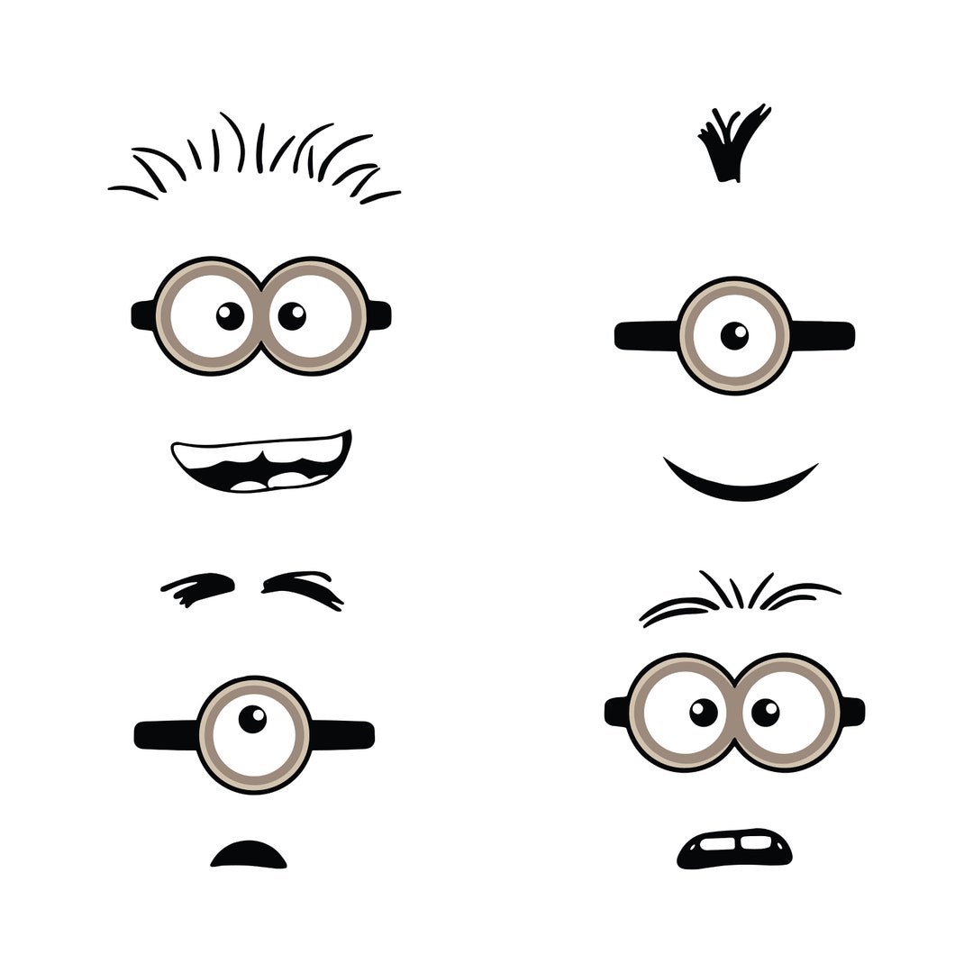 Minion Face Svg Bundle,minion Svg,funny Minion Face,minion Cut File for ...