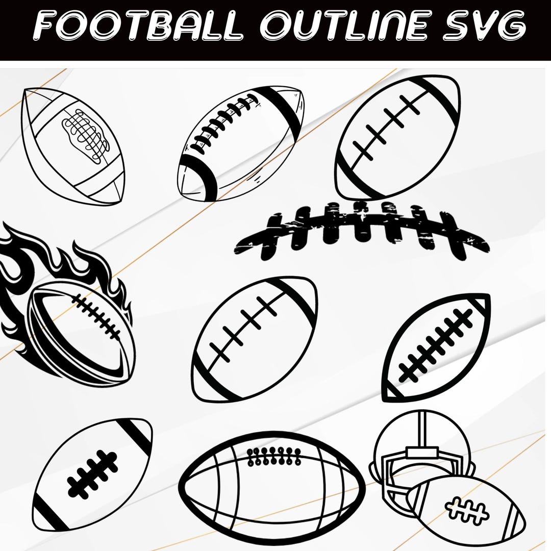 Football Outline Svg/png Bundle,football Png, Football Cutfile,football ...