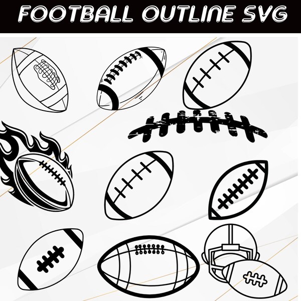 Football Outline Svg - Etsy