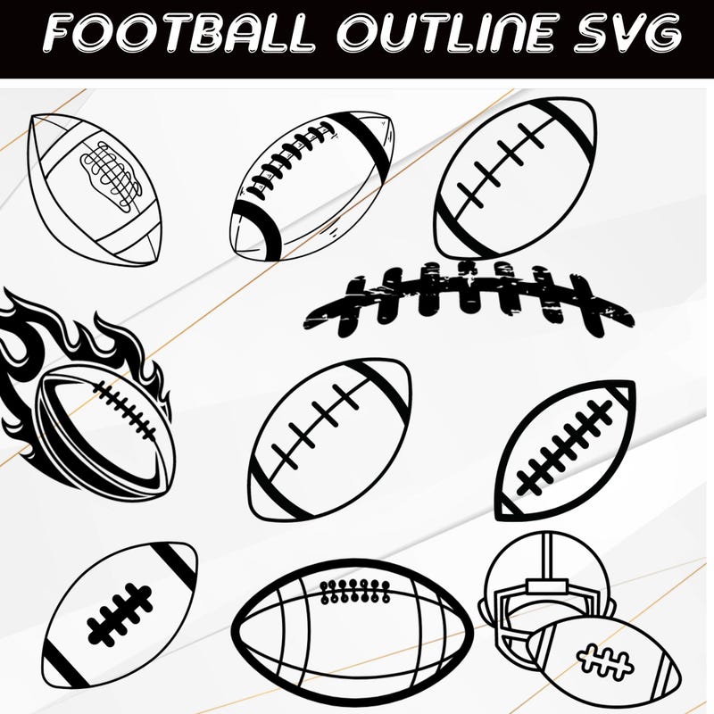 Football Outline Svg - Etsy