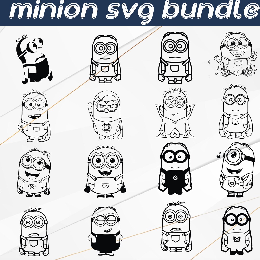 Minion Face Svg Bundle,minion Svg,funny Minion Face,minion Cut File for ...