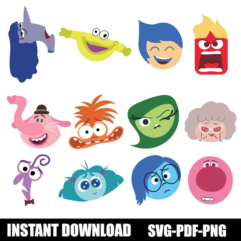 Inside Out Characters Clip Art - Etsy