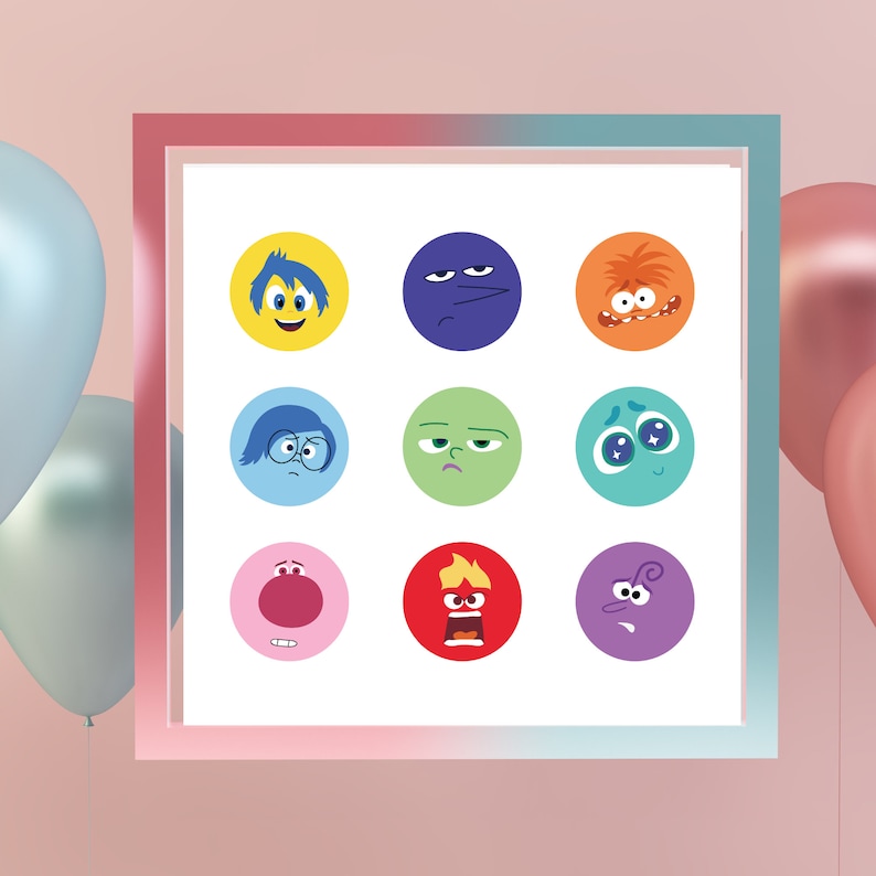 Inside Out Faces Png/svg Bundle,emotions Team,cartoon Emotions Posters ...