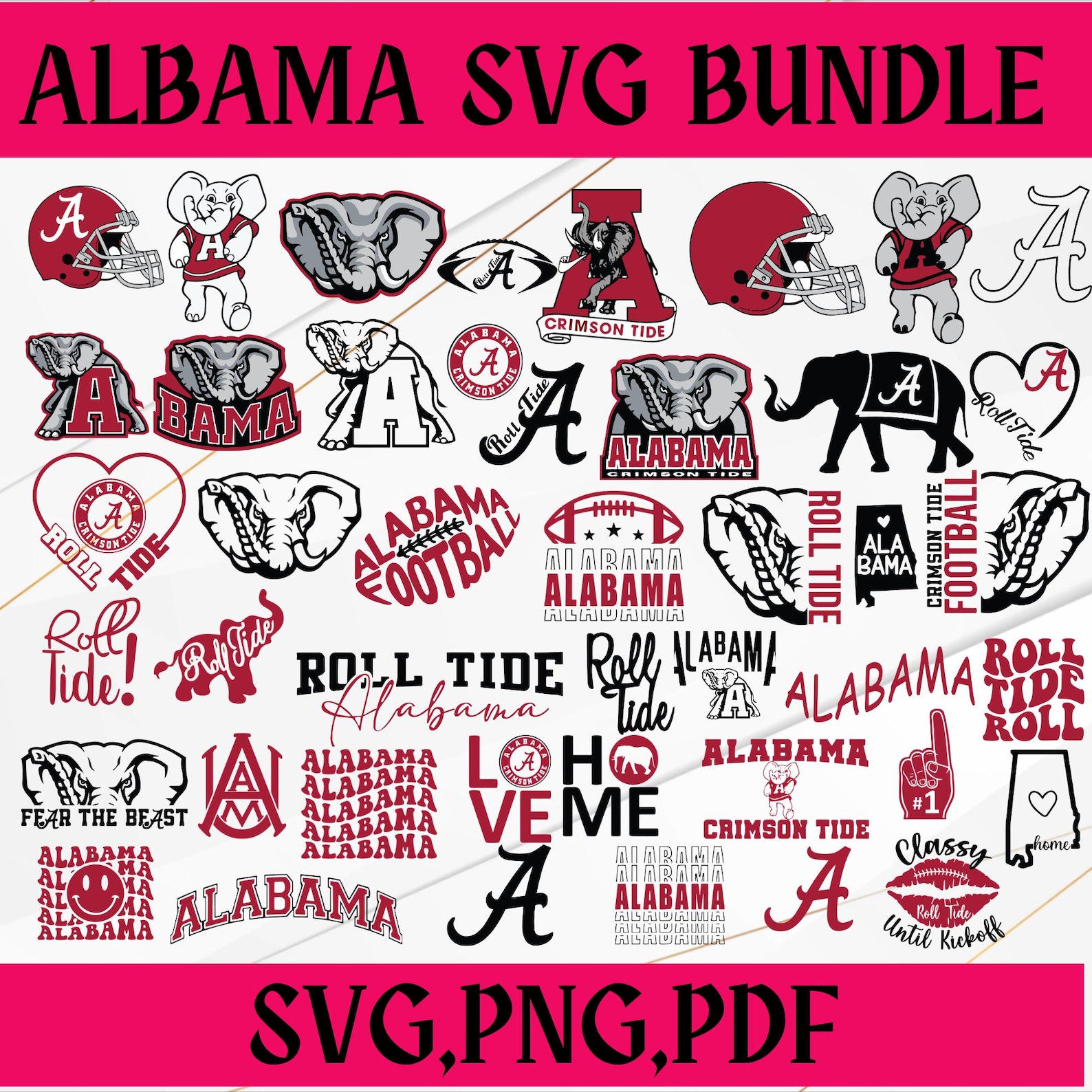 Alabama Svg Bundle, Alabama Sign Svg, Alabama Football Svg, Alabama Png ...