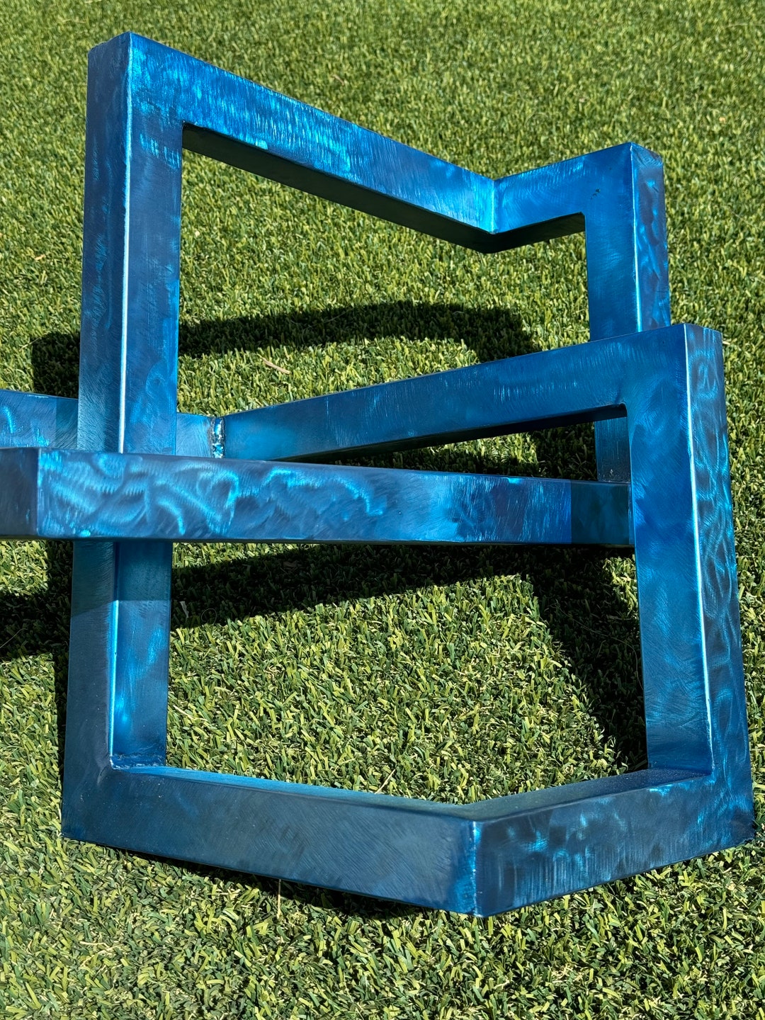 Custom Grond Iredesent Optical Illusion Metal Sculpture - Etsy