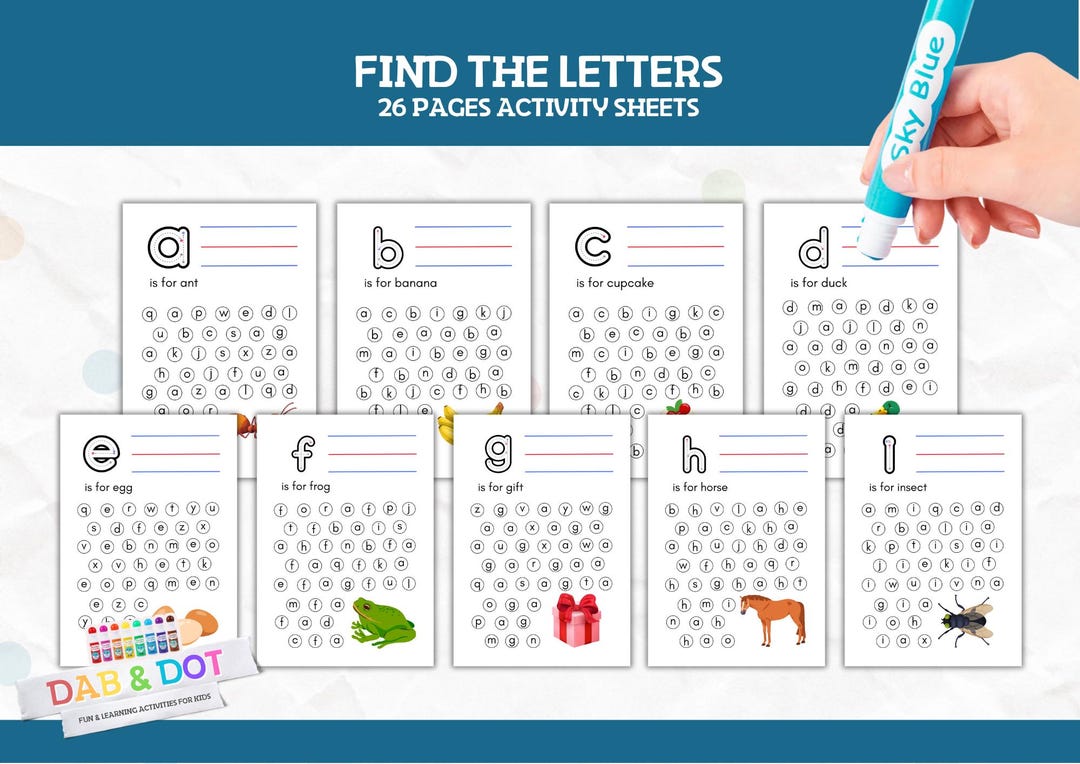 Find the Letters – Dab & Dot Printable - Etsy