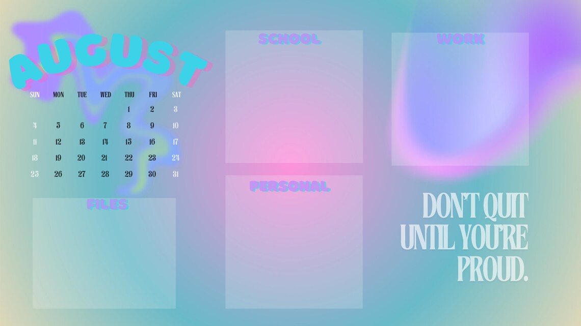 12-month Aura Desktop Organizer Wallpapers - Etsy