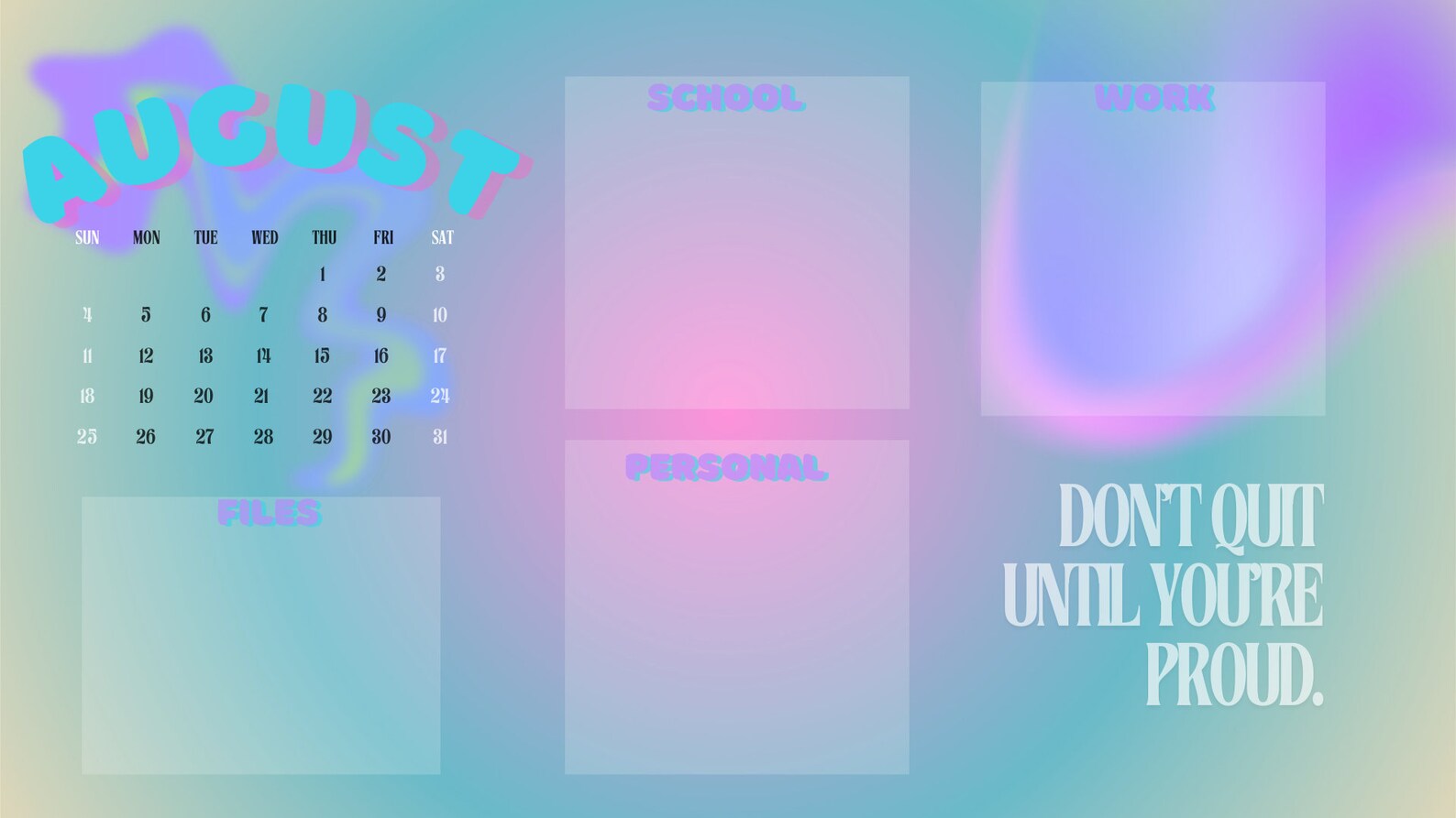 12-month Aura Desktop Organizer Wallpapers - Etsy