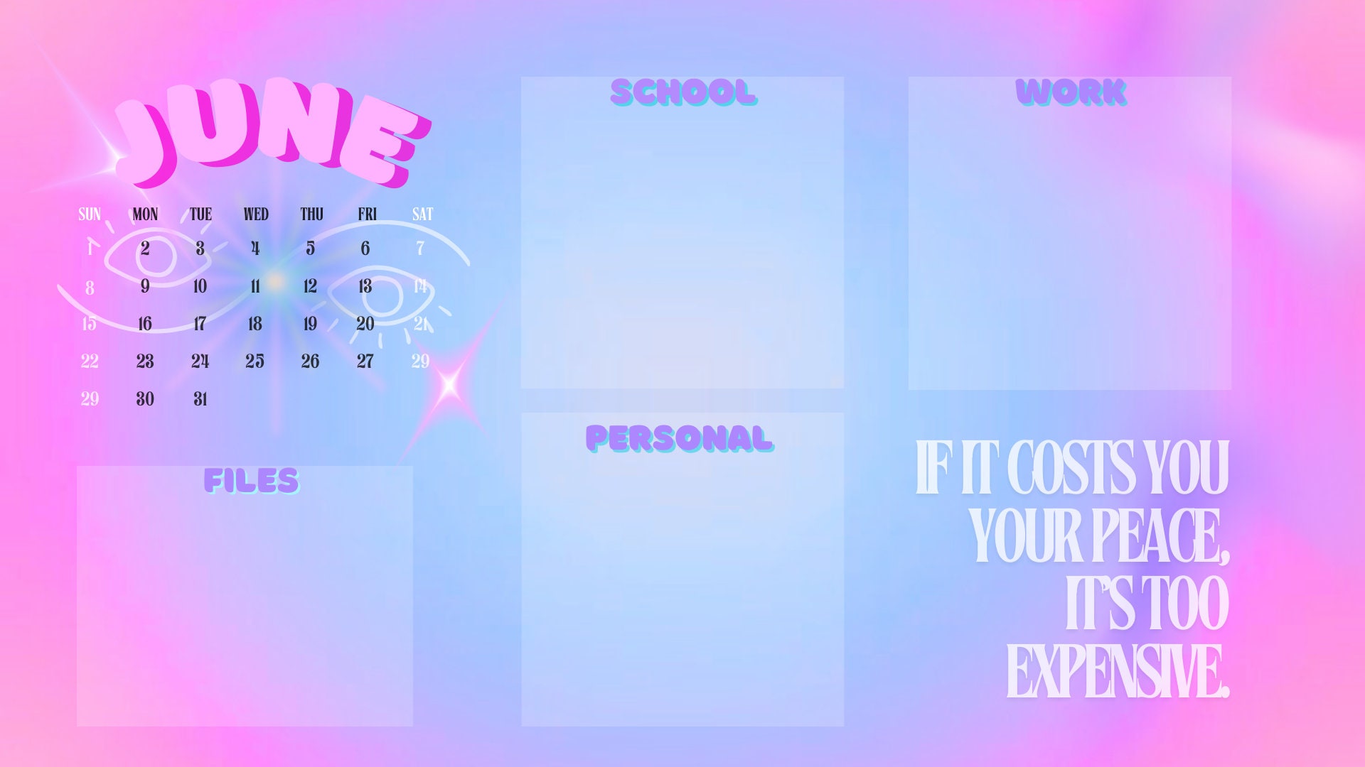 12-month Aura Desktop Organizer Wallpapers - Etsy