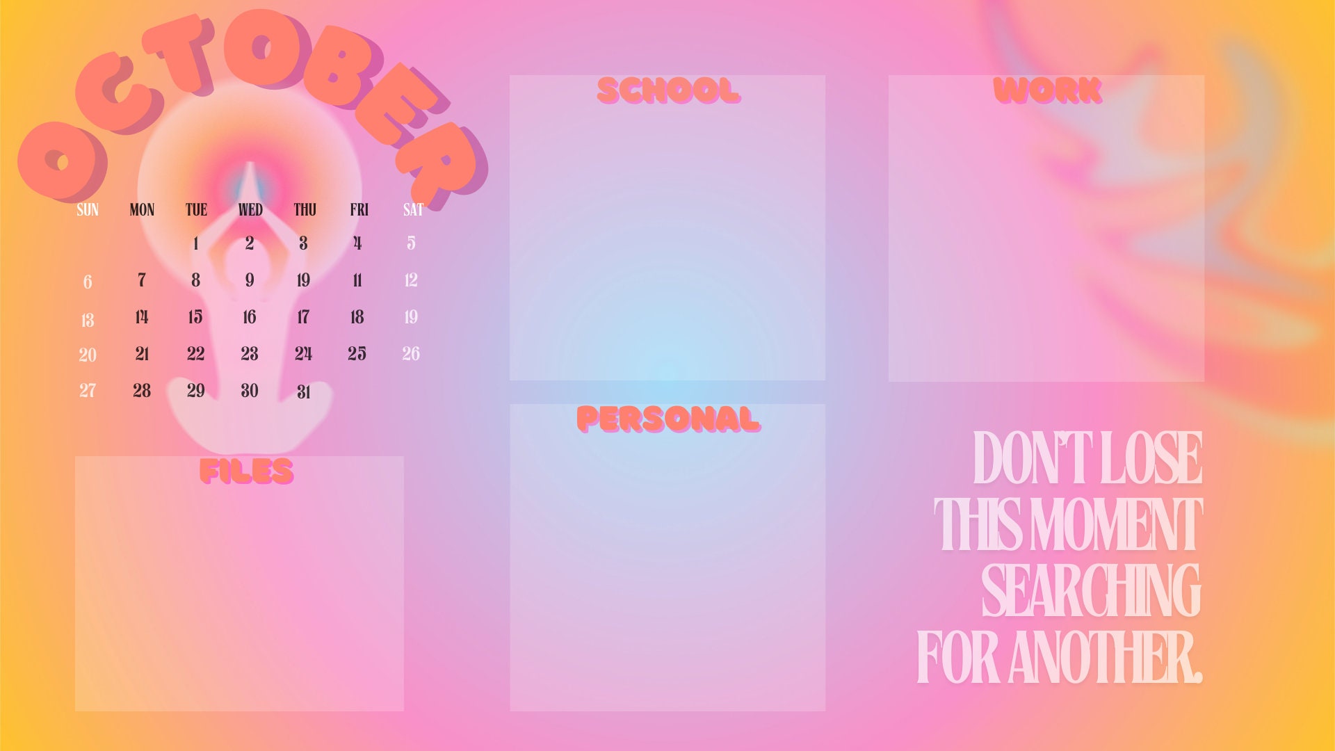 12-month Aura Desktop Organizer Wallpapers - Etsy