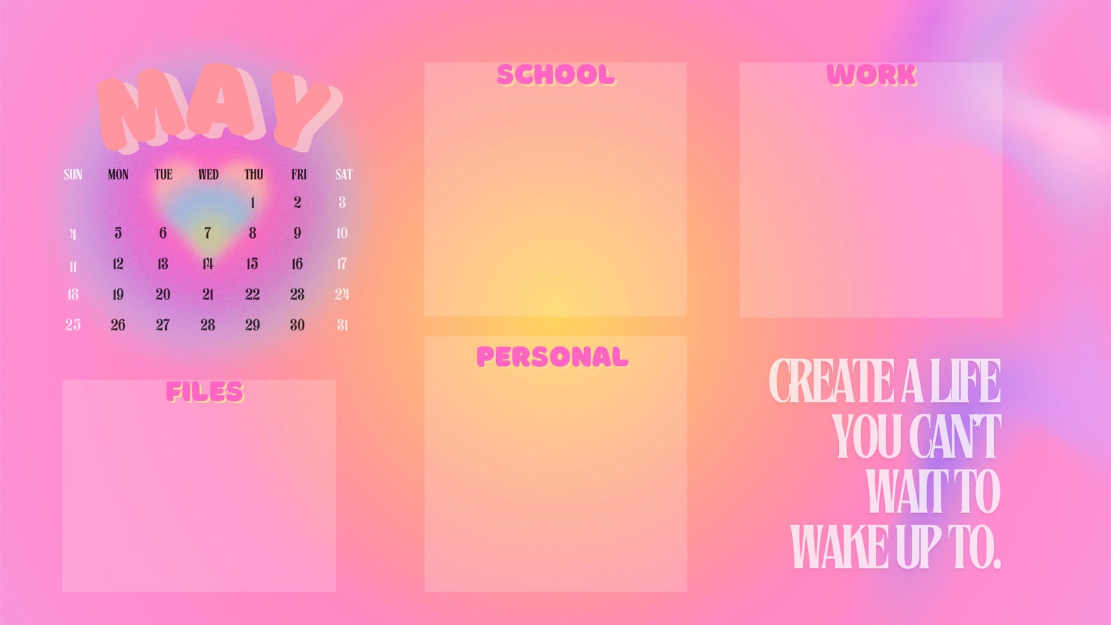 12-month Aura Desktop Organizer Wallpapers - Etsy