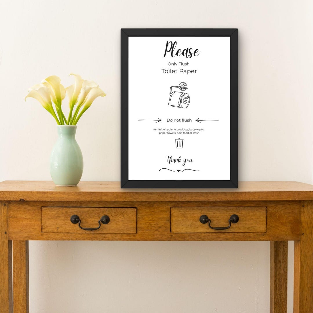 Restroom Sign Template | Bathroom Rules Sign | Canva Editable ...
