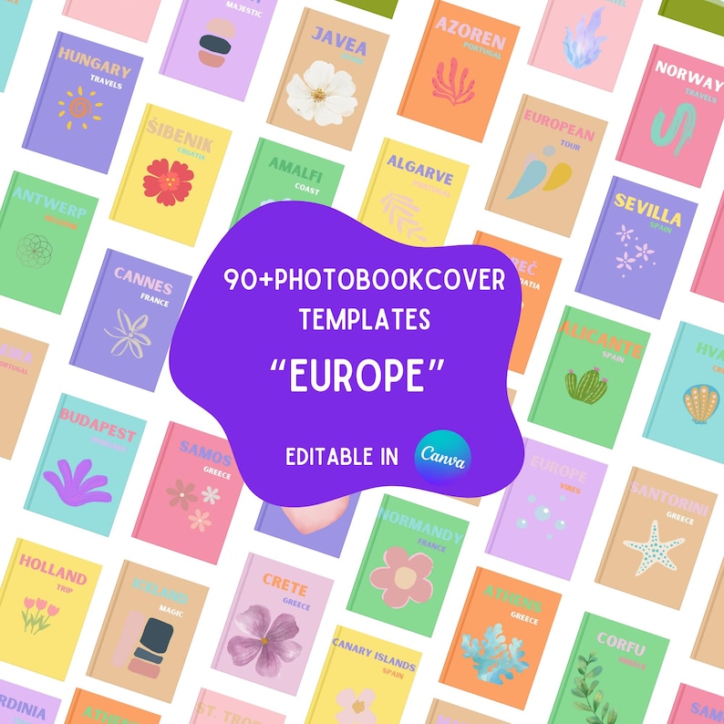 90+ Europe Photobook Cover Templates: Minimalist Canva Designs for ...