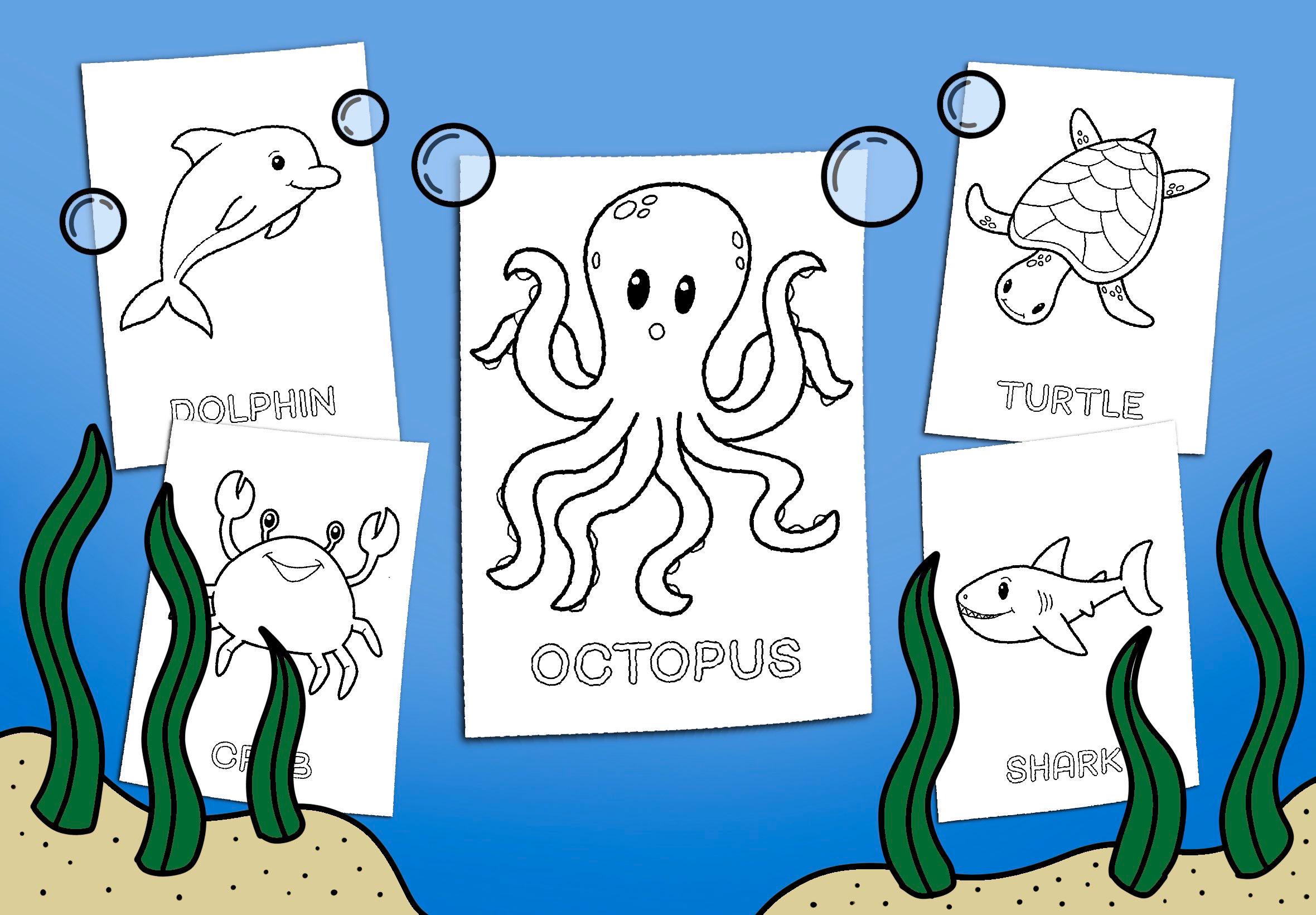 Underwater Wonderland: 10 Printable Ocean-themed Coloring Pages for ...