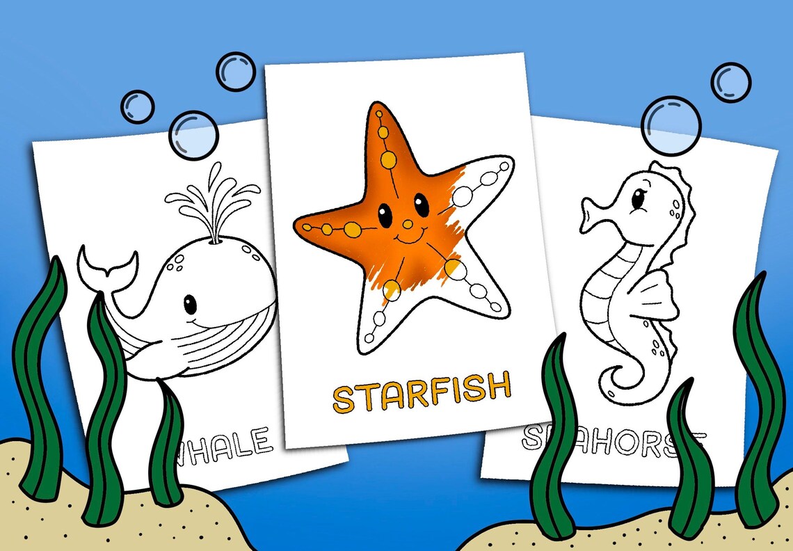 Underwater Wonderland: 10 Printable Ocean-themed Coloring Pages for ...