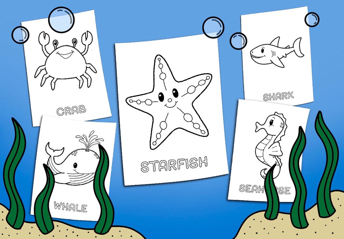 Underwater Wonderland: 10 Printable Ocean-themed Coloring Pages for ...