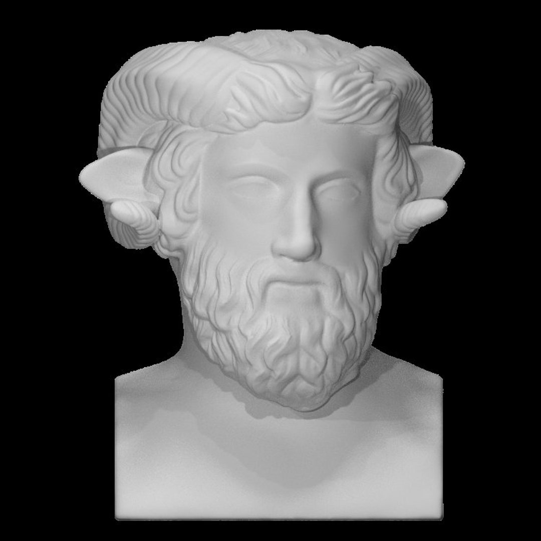 Herm of Zeus Amun Natural Marble Stone Statue - Etsy